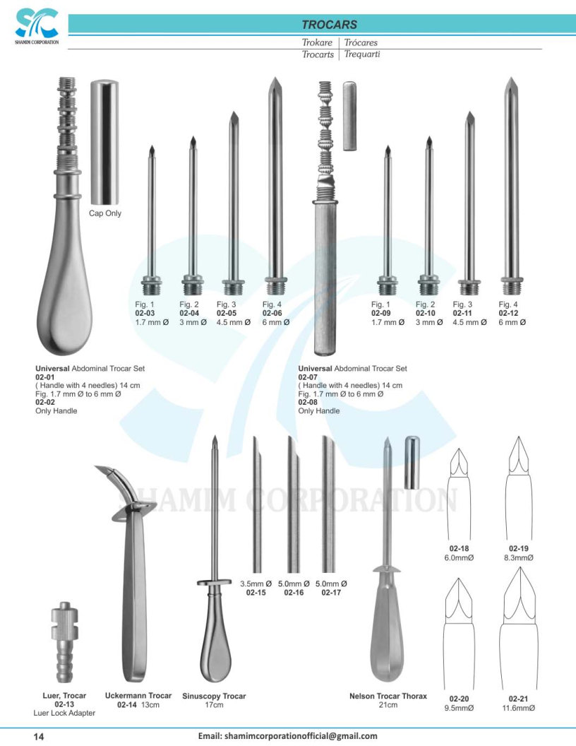 Trocars Suction Tubes Needle & Probes – Welcome to Shamim Corporation